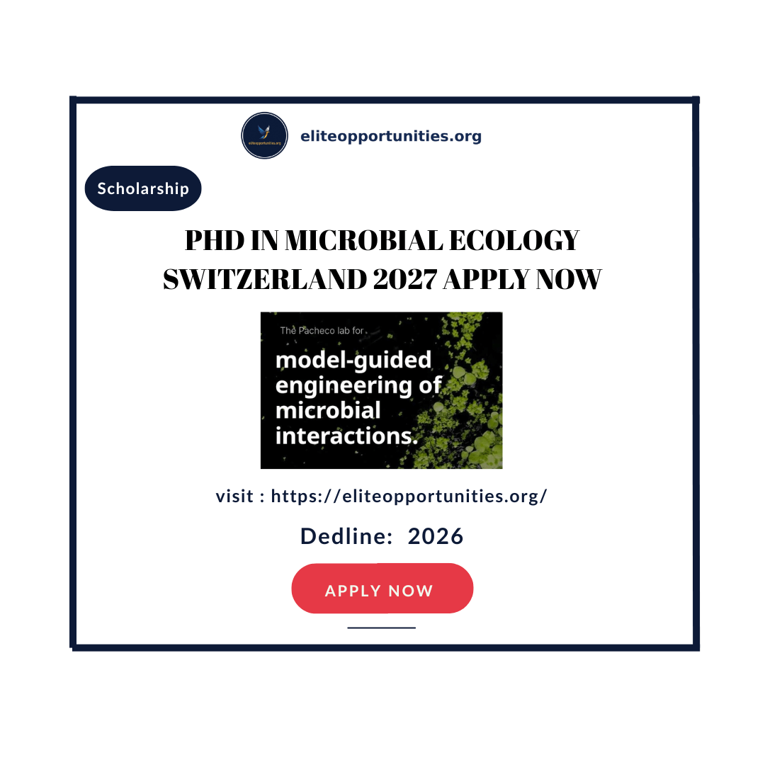 PhD in Microbial Ecology Switzerland 2027 Apply now - ELITE OPPORTUNITIES